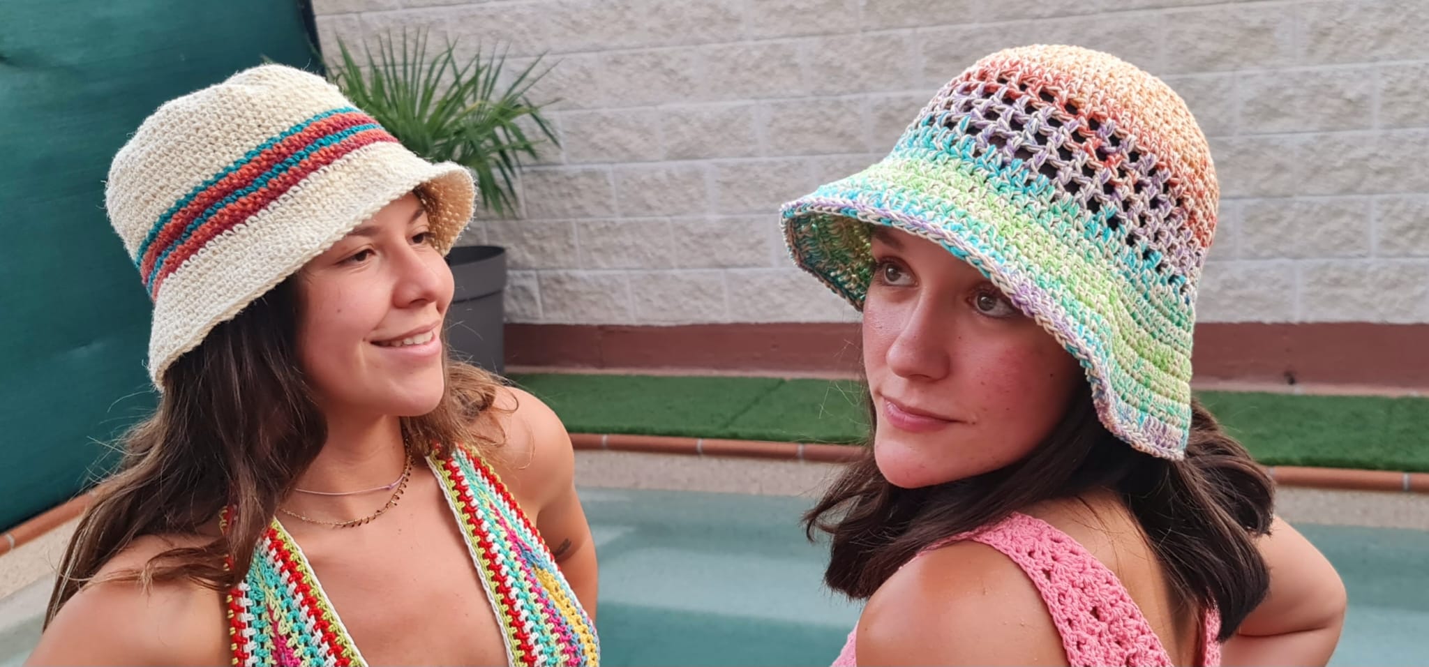 Bucket hat tejido con yute a crochet - CukiCrochet